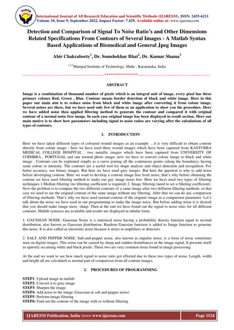 Pdf Detection And Comparison Of Signal To Noise Ratios And Other