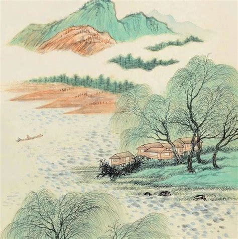 吴湖帆笔下的烟柳美醉了 春色 上海 柳溪