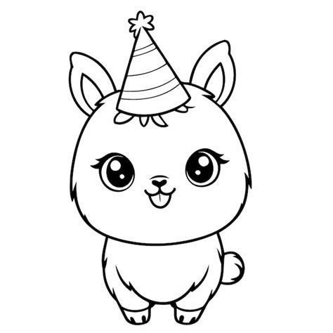 Ilustración Vectorial De Un Lindo Llama Para Niños Para Colorear