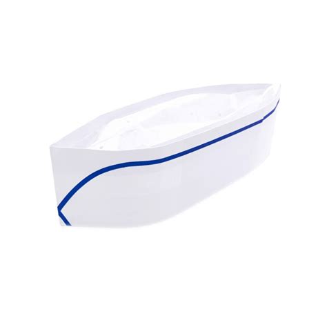 Calot Papier Jetable Blanc Et Liseré Bleu Réglable Standard Glc