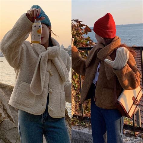 투룩 노카라 머플러 세트 퍼안감 떡볶이 더플 뽀글이 양털 자켓 2color