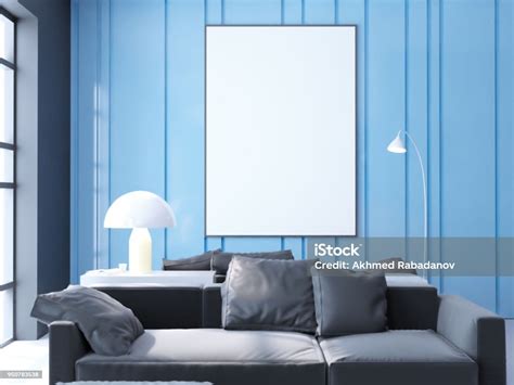 빈 포스터와 밝은 콘크리트 방 갤러리 전시 광고 개념입니다 모의 3d 그림 0명에 대한 스톡 사진 및 기타 이미지 0명 간판 건축 Istock
