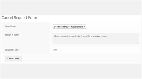 Advanced Cancel Order For Woocommerce Allow Users To Cancel Orders And Charge Cancellation Fee