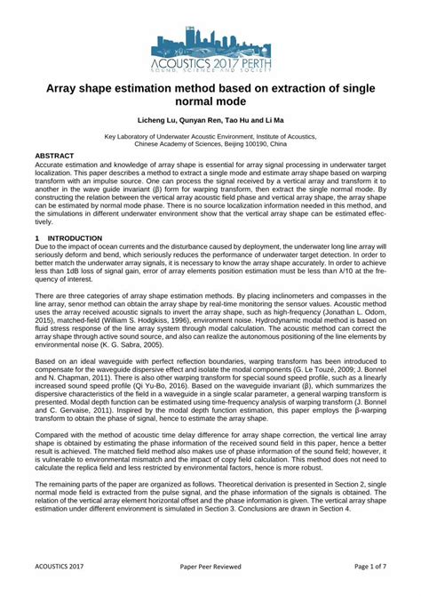 pdf array shape estimation method based on extraction … · array shape