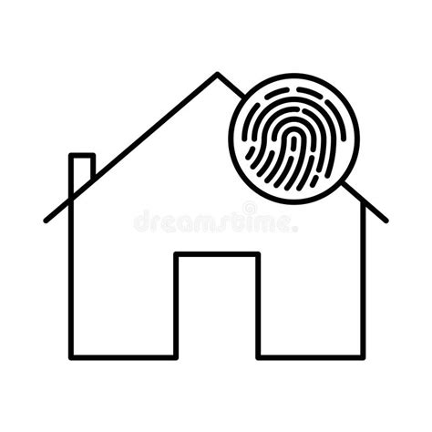 Home House Fingerprint Sensor Home Fingerprint Sensor Icon Stock