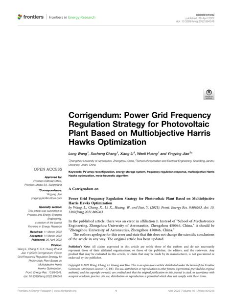 PDF Corrigendum Power Grid Frequency Regulation Strategy For