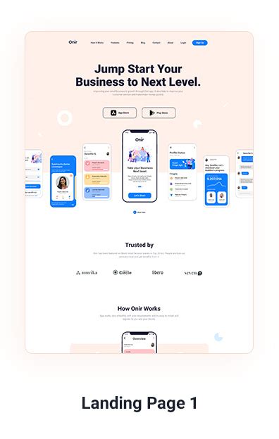 onir mobile app landing html template by webduck