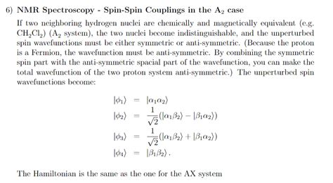 6 nmr spectroscopy spin spin couplings in the a2