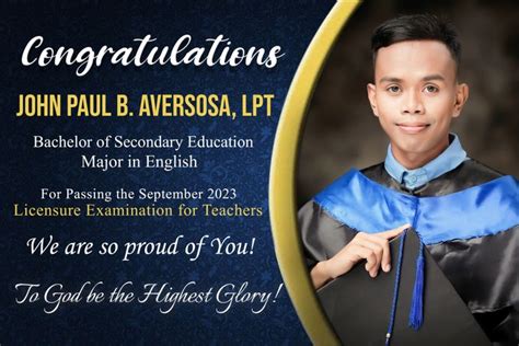 Tarpaulin Layout For Passing Licensure Examination For Teachers