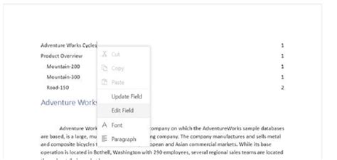 Table Of Contents In React Document Editor Component Syncfusion