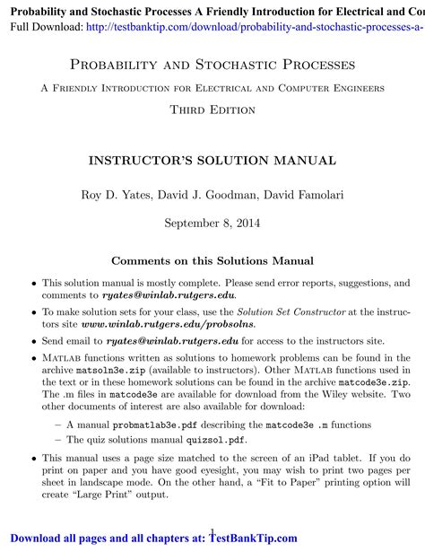 Probability And Stochastic Processes A Friendly Introduction For