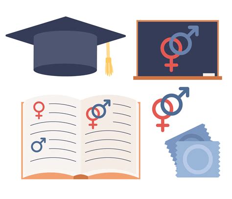 Sex Education Icon Set Contraception And Reproduction System Sexuality And Gender Vector Flat