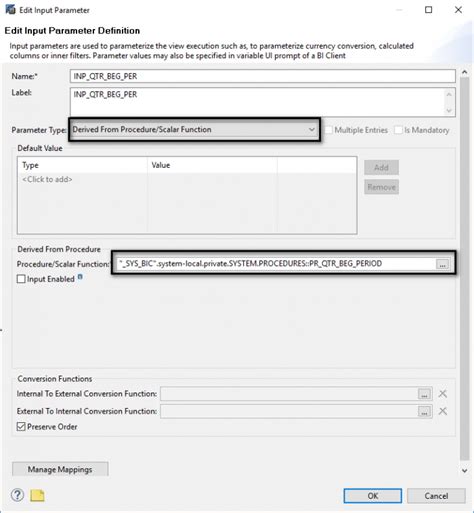 Creating Procedure Based Hana Input Parameters To Derive Dynamic Mtd