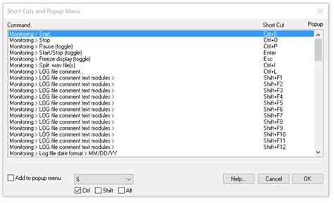 Avisoft Recorder Keyboard Shortcuts And Popup Menu