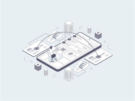 Premium Vector Mobile Transfer Isometric Illustration Lineal Gray Suitable For Mobile App