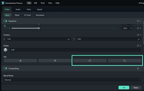 transform in filmora resize rotate flip videos