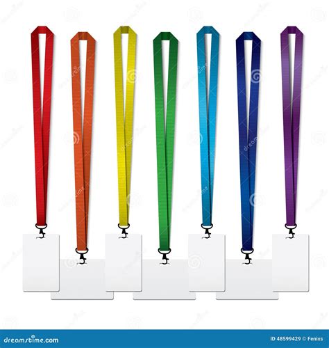 Set Of Colorful Lanyards Stock Vector Illustration Of Vector 48599429