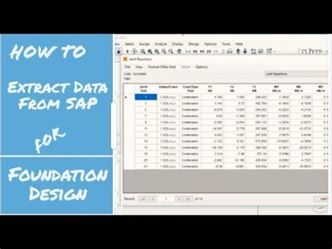 SAP2000 Tutorial For Beginners Chapter 13 Extract Data From SAP To