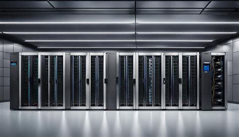 Overhead Shot Of A Minimalist Server Room With Symmetrical Layout