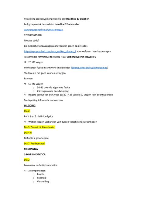 Lesnotities Van Het College Op 28 September 2021 Vrijstelling