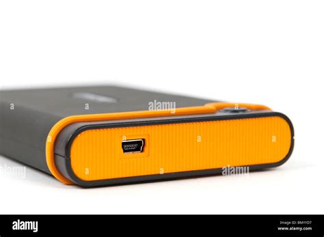External Device With Mini Usb Socket Isolated On White Background Stock