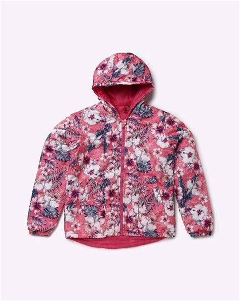 Tropical Print Hooded Bomber Jacket Jiomart