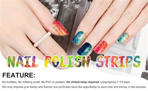 Danneasy 12 Sheets Iridescent Nail Polish Stickers Full