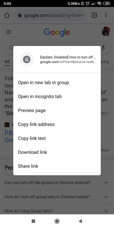 Cant Disable Tab Grouping Rchrome