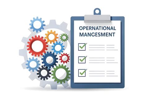 Flat Vector Checklist And Gears Process Management Concept For Operational Efficiency In Smart