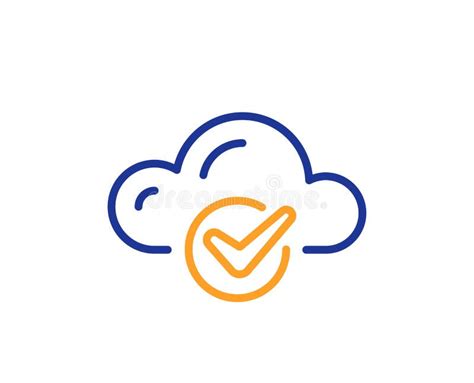 Approved Cloud Computing Line Icon Internet Data Storage Sign Vector Stock Vector