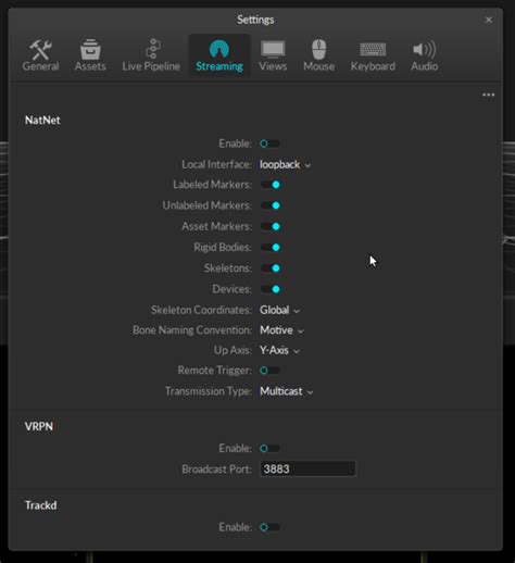 Data Streaming External Optitrack Documentation