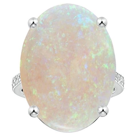 Customizable Angara Gia Certified Solitaire Opal Ring In White Gold