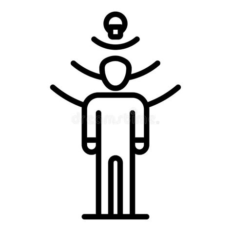 Movement Sensor Icon Outline Style Stock Vector Illustration Of Line