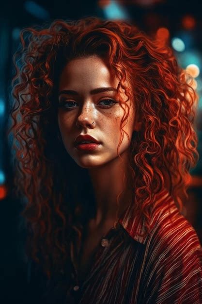 Premium Ai Image A Girl With Red Hair And A Shirt That Saysthe Girl