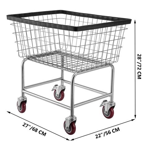 Vevor Wire Laundry Cart 25 Bushel Wire Laundry Basket With Wheels 20