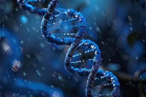Estructura Del Adn Humano De Hélice Azul Foto Premium