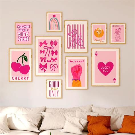 Coquette Room Decor Preppy Room Decor Blush Pink Wall Art Gallery Wall
