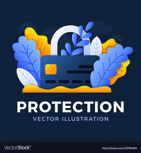 Padlock With Credit Card Stock Isolated On A Dark Vector Image