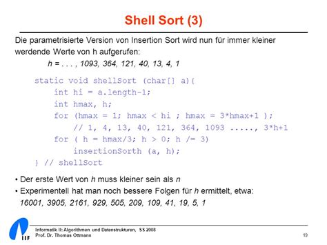 Informatik II SS 2008 Algorithmen Und Datenstrukturen Vorlesung 9 Prof