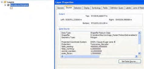 Arcmap Layer Properties Source Tab Indicates Coordinate System