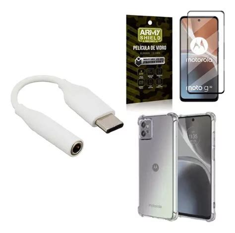 Funda D Para Celulares Armyshield Capinha Moto G Adaptador Tipo C Pel Cula De Vidro D