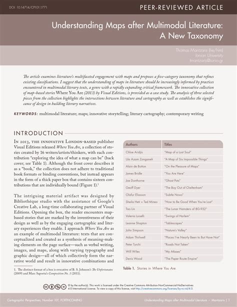 Pdf Understanding Maps After Multimodal Literature A New Taxonomy