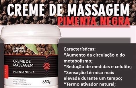 Creme De Massagem Pimenta Negra 650g Dagua Natural R 109 00 Em