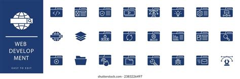 Web Development Icon Collection Containing Cloud Stock Vector Royalty Free 2383225687
