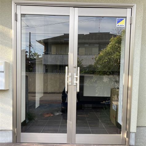クリエラガラスドアSG 内付型 1220 W1240H2004mm 店舗ドア 親子ドア 中桟付仕様 単板ガラス 土間 汎用 玄関ドア 交換