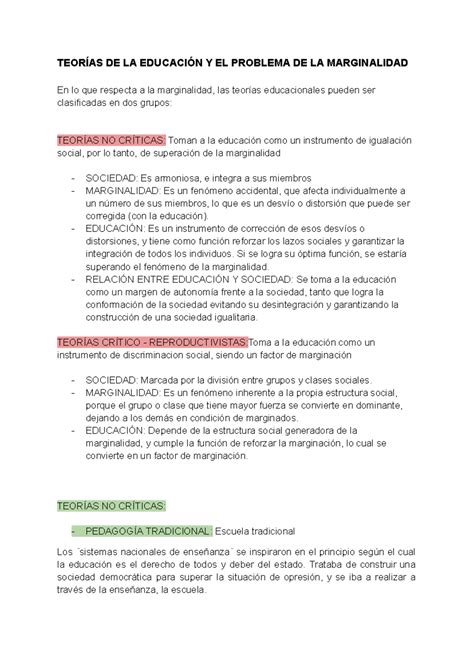 Resumen Savianni TeorÍas De La EducaciÓn Y El Problema De La