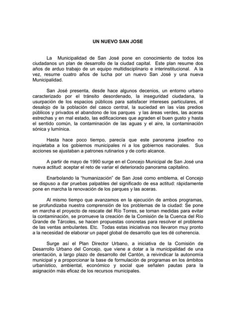 un nuevo san jose Municipalidad de San José