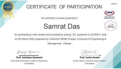 Samrat Das On Linkedin Coding Codechef