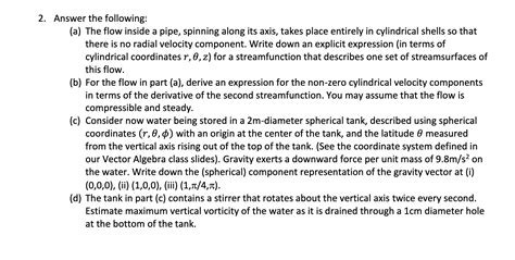 Solved Answer The Following A The Flow Inside A Pipe Chegg