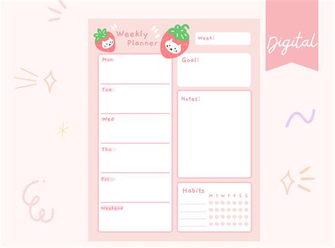 Cute Weekly Schedule Template